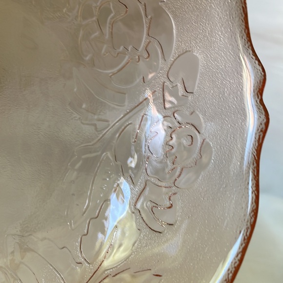 Vintage | Dining | Vintage Pink Depression Glass Bowl Rose Flower ...